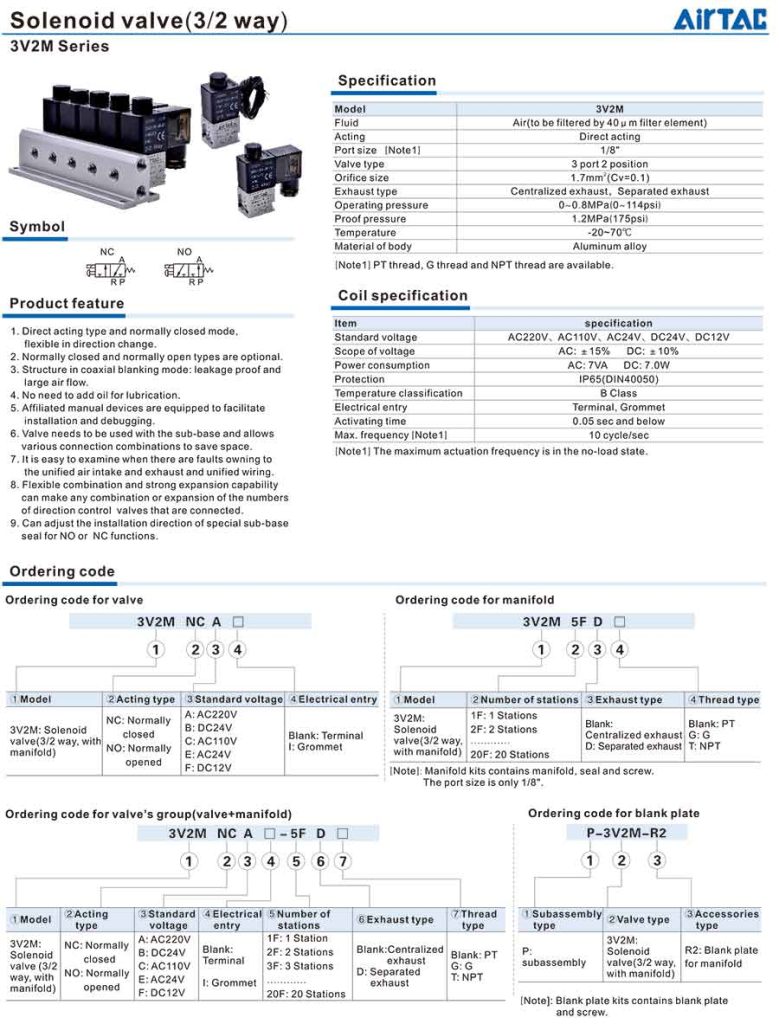 Van điện từ Airtac Airtac 3V2M - Codienhaiau.com