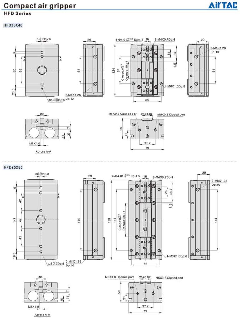 Xy lanh tay kẹp Airtac HFD - Codienhaiau.com