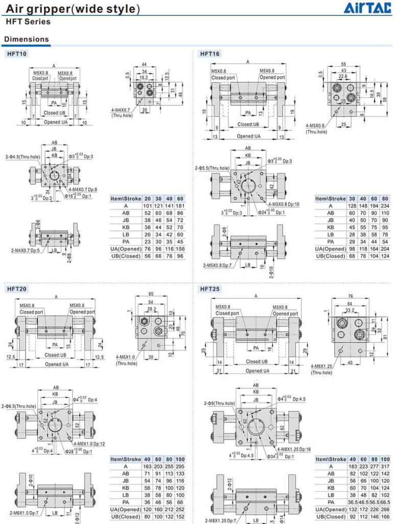 Xy lanh tay kẹp Airtac HFT - Codienhaiau.com