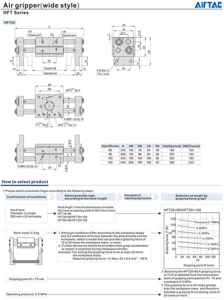 Xy lanh tay kẹp Airtac HFT - Codienhaiau.com