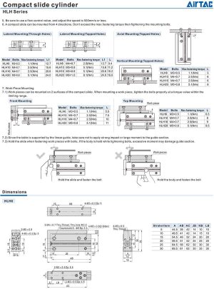 Xy lanh bàn trượt Airtac HLH - Codienhaiau.com