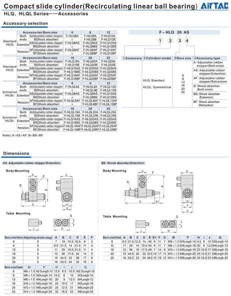 Xy lanh bàn trượt Airtac HLQ - Codienhaiau.com