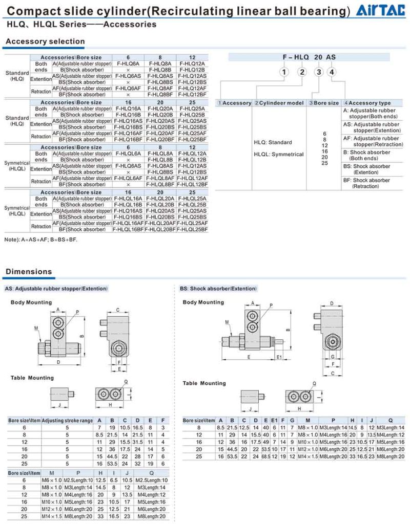 Xy lanh bàn trượt Airtac HLQ - Codienhaiau.com