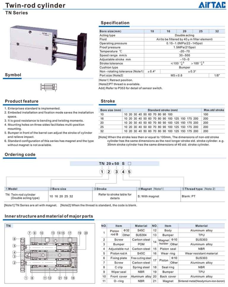Xy lanh 2 ty Airtac TR - Codienhaiau.com