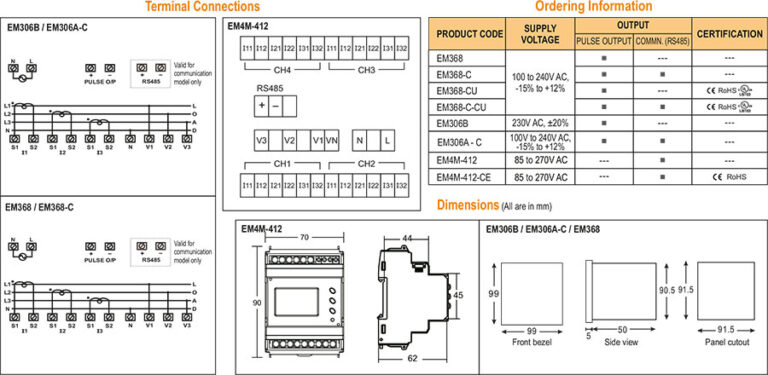 EM306 - Đồng hồ đo điện Selec - Codienhaiau.com