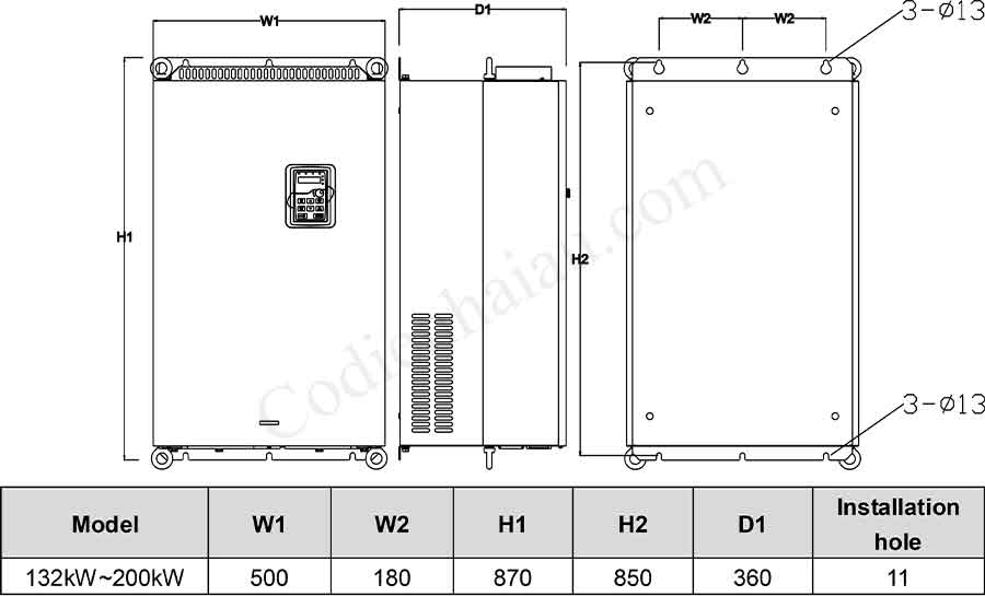 GD200A-200G/220P-4 - Biến tần INVT 200-220kW 3 Pha 380V - Codienhaiau.com