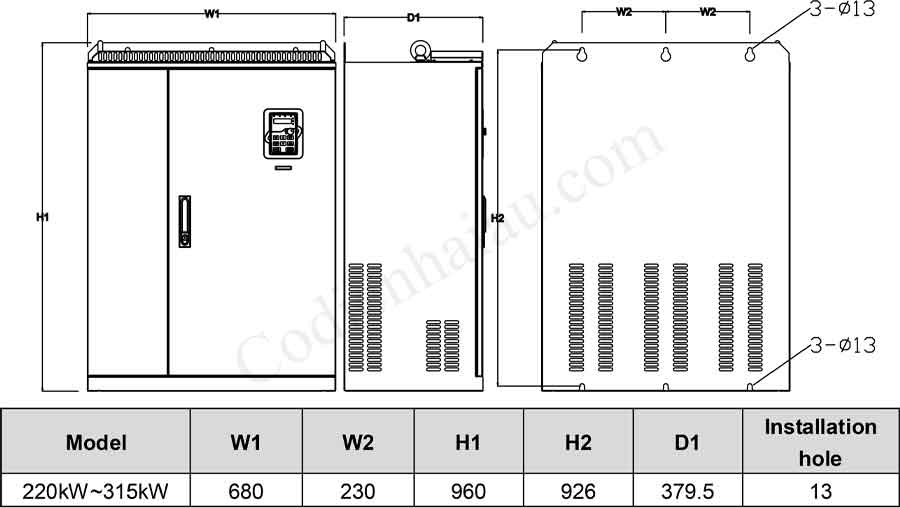 GD200A-220G/250P-4 - Biến tần INVT 220-250kW 3 Pha 380V - Codienhaiau.com