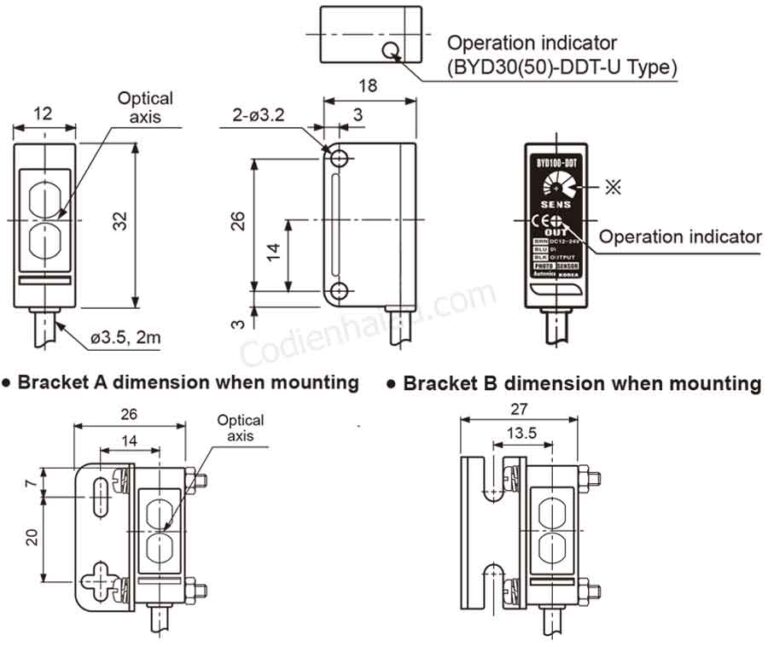 BYD3M-TDT - Cảm biến quang Autonics - Codienhaiau.com