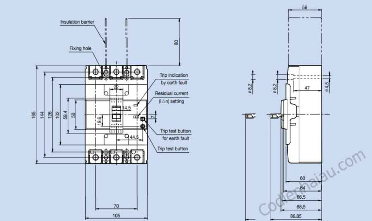 CB khối chống giật LS EBN203c 150A 3P (100-500mA) 26kA - Codienhaiau.com